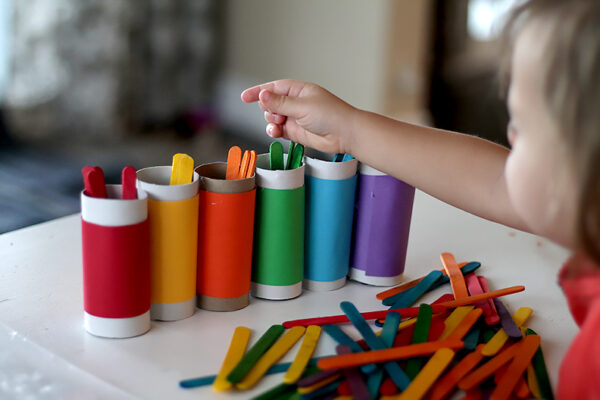 Color Sorting with Popsicle Sticks - Homeschool Homestead